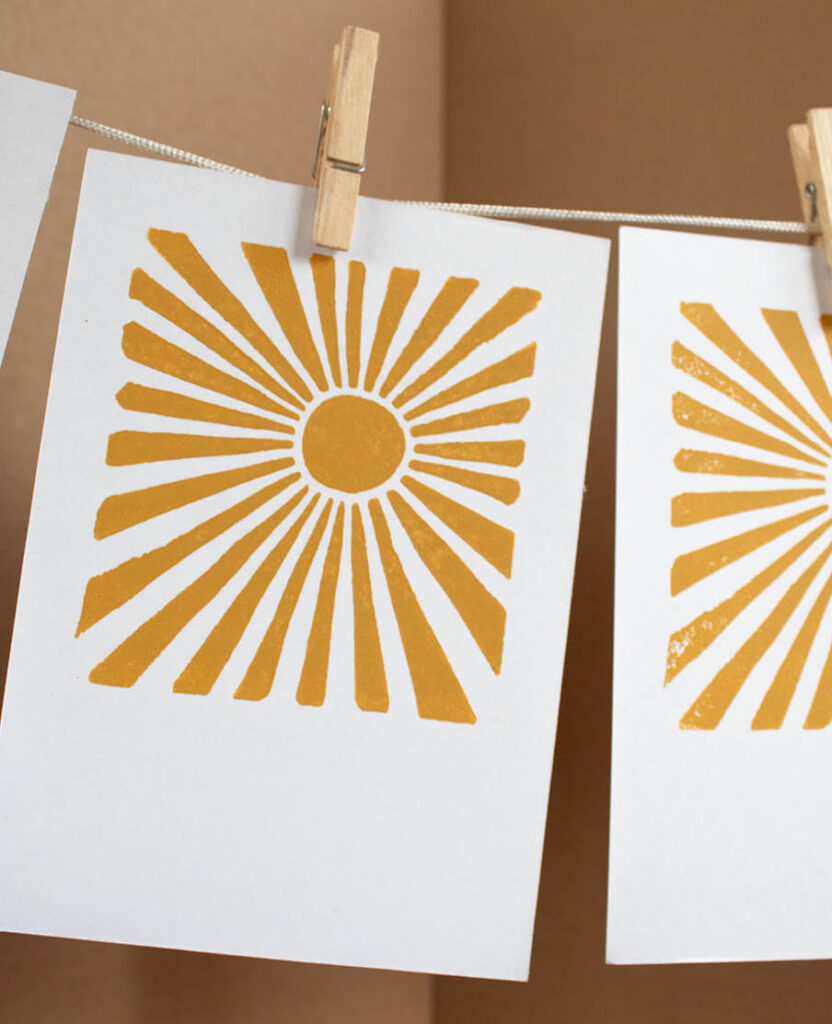 Sonnen Linoldruck – siljasdesign.de